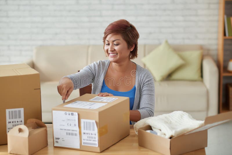 Opening many boxes stock image. Image of indoor, pretty - 86738909