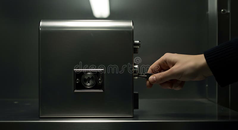 Opening Metal Box with Key Security Access Control System Concept Stock ...