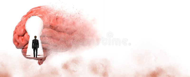 Opening Mind with a Key Concept 3d Rendering Stock Illustration ...