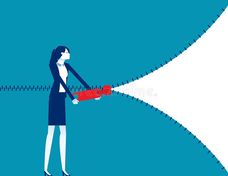 Opening a New Business or Project. Unlock and Opens Zipper Stock Vector ...