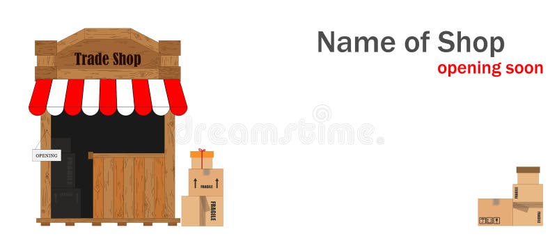 Opening of an Old Style Trading Shop Stock Vector - Illustration of ...