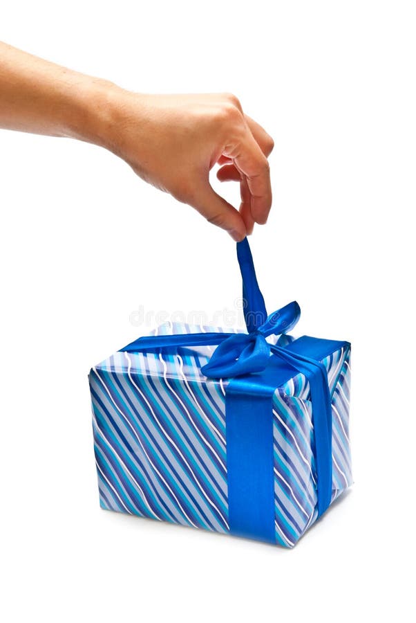 Opening present stock image. Image of celebration, blue - 16807425