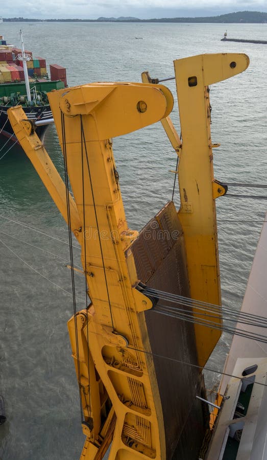 Ramp of a big vessel stock image. Image of container - 49491985