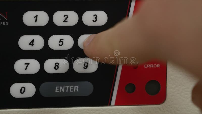 Opening the Safe with a Combination of Numbers by Hand and Entering the ...