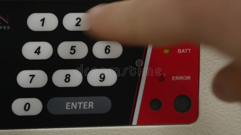 Opening the Safe with a Combination of Numbers by Hand and Entering the ...