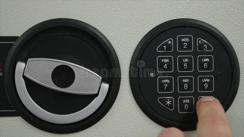 Opening the Safe with a Combination of Numbers by Hand and Entering the ...