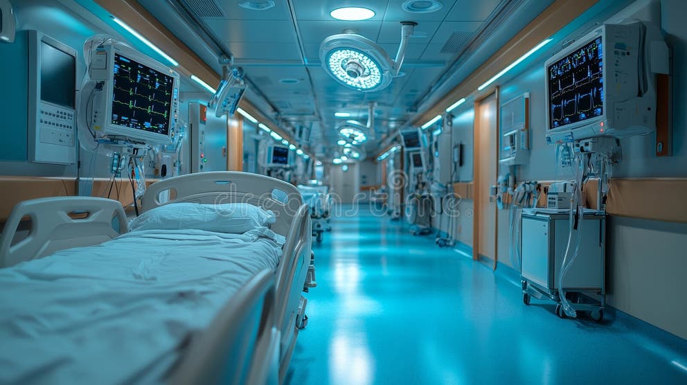 An Opening Shot of a Highly Advanced, Empty Operating Room with Fully ...