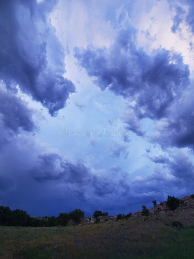 Opening in the sky at dusk stock photo. Image of opening - 160803824