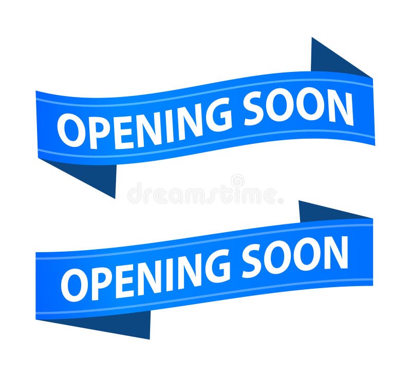 Opening soon ribbon banner stock vector. Illustration of board - 202833684