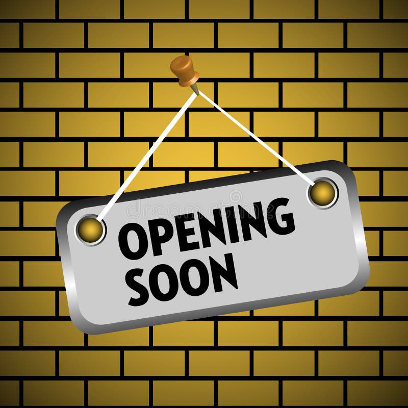 Opening soon notice board stock illustration. Illustration of board ...