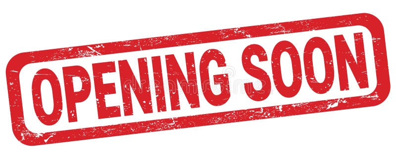 OPENING SOON Text Written on Red Rectangle Stamp Stock Illustration ...