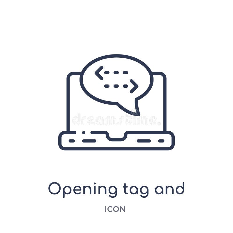 Opening Tag and Closing Tags Icon from Technology Outline Collection ...