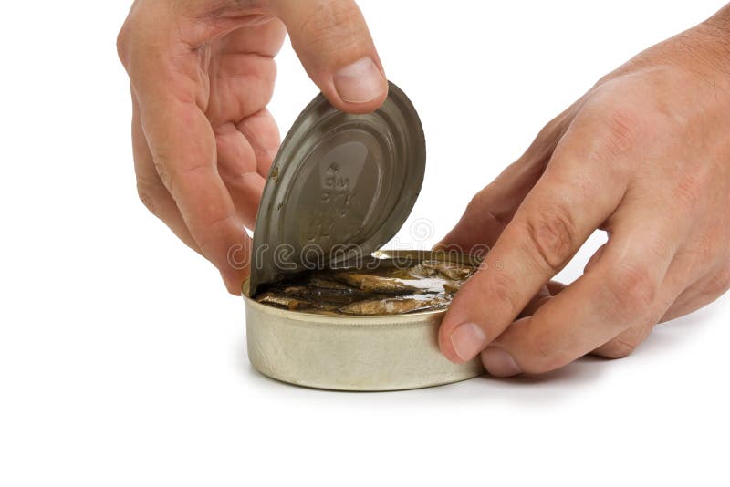 Opening tin stock photo. Image of macro, isolated, meats - 15742616