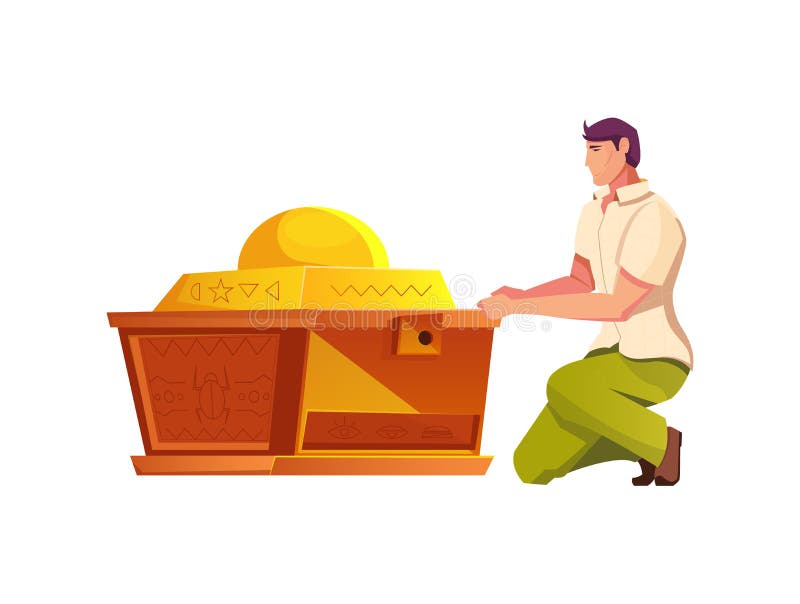 Opening Treasure Chest Composition Stock Vector - Illustration of ...