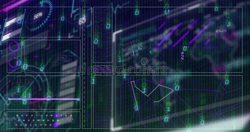 Opening UI Causing Gauge Rising World Map Showing Graph Building Binary Pulsing Monitoring ...