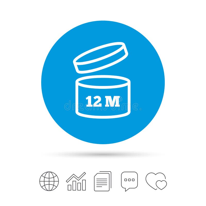After Opening Use 12 Months Sign Icon. Stock Vector - Illustration of ...