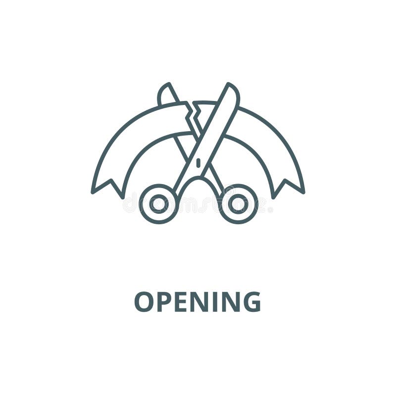 Grand Opening Line Icon, Outline Sign, Linear Symbol, Vector, Flat ...
