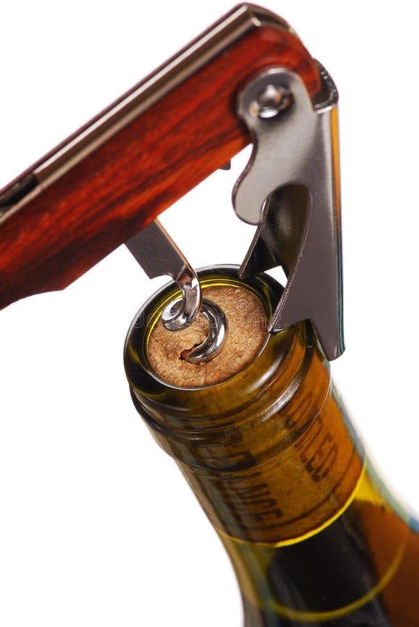 Opening a wine bottle stock photo. Image of opener, celebration - 3682166
