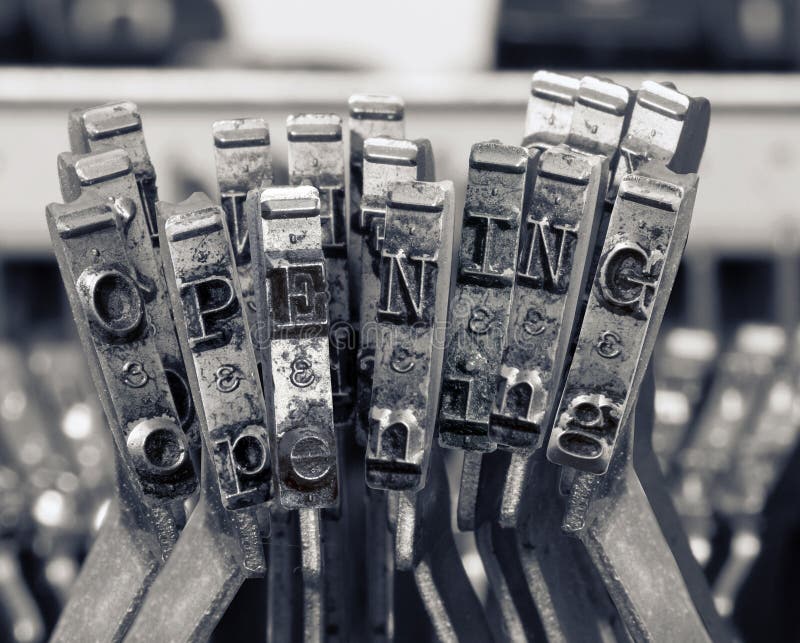 The Opening Writing with Old Typwriter Keys Stock Image - Image of ...