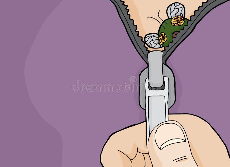 Opening Zipper with Fly stock illustration. Illustration of words ...