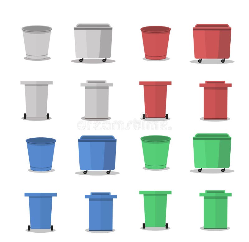 Openluchthuisvuilcontainer Vector Illustratie Rood Voorwerp Plastic ...