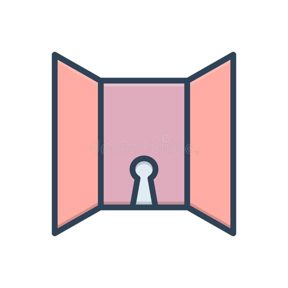Color Illustration Icon for Openness, Door and Entrance Stock ...