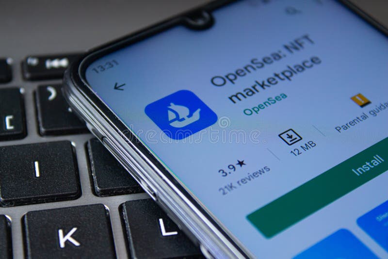 OpenSea Android App on Google Play Store Screen Editorial Photography - Image of money, block ...