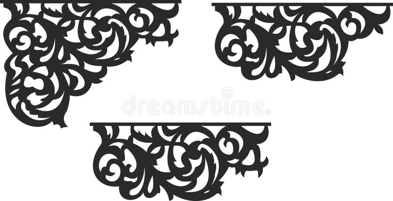 Openwork Corner and Border 00001 Stock Vector - Illustration of drawing ...