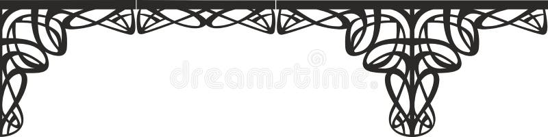 Openwork Corner and Border 00005 Stock Vector - Illustration of slotted ...