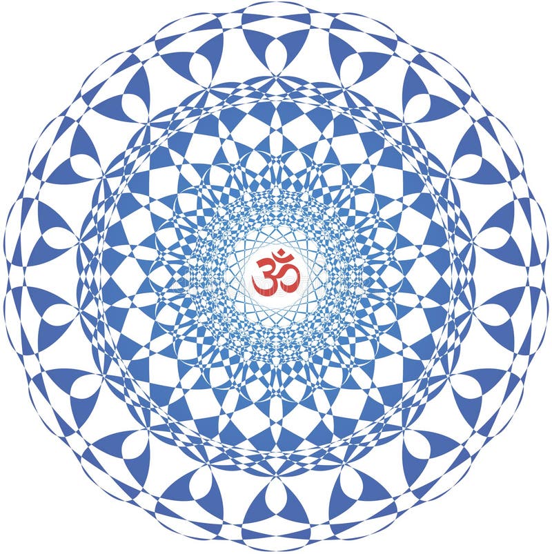 Openwork Elegant Mandala in Blue Tones on a White Background. the Sign ...