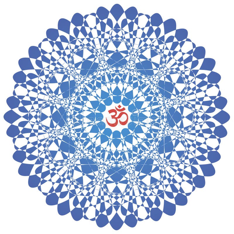 Openwork Elegant Mandala in Blue Tones on a White Background. the Sign ...