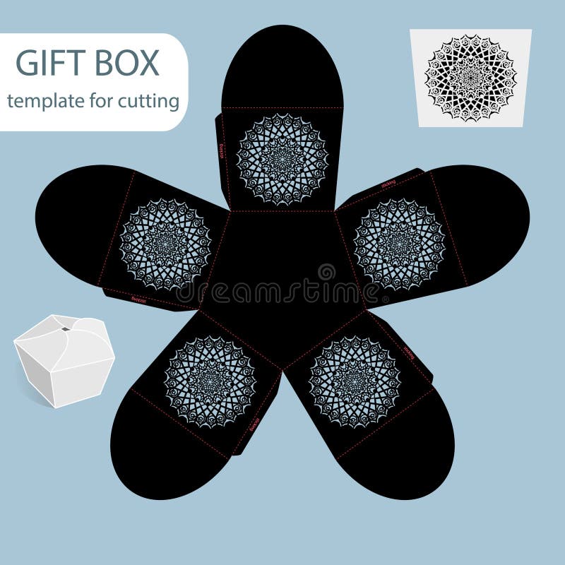 Pentagonal Box Die Cut Template and 3D Mockup Stock Vector ...