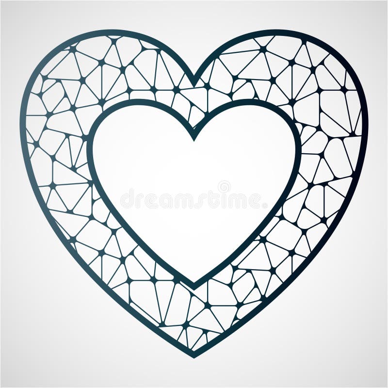 Openwork Heart. Laser Cutting Template. Stock Vector - Illustration of ...
