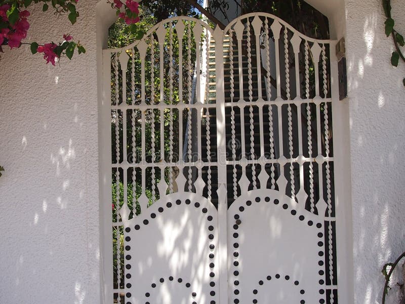Openwork iron gate stock image. Image of white, door - 83442635
