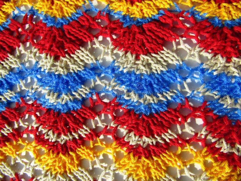 Openwork Knitting Texture Fabric Stock Image - Image of needles ...
