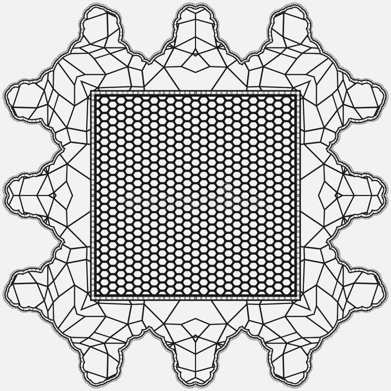 Openwork Mesh Square Frame. Delicate Lace Texture Stock Vector ...