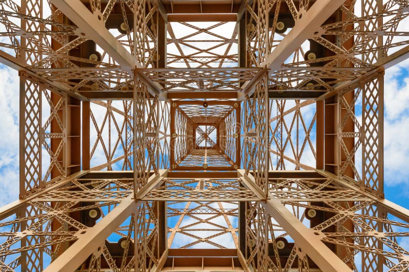 Openwork, Metal Building Construction Against the Sky. Wind Resistant ...