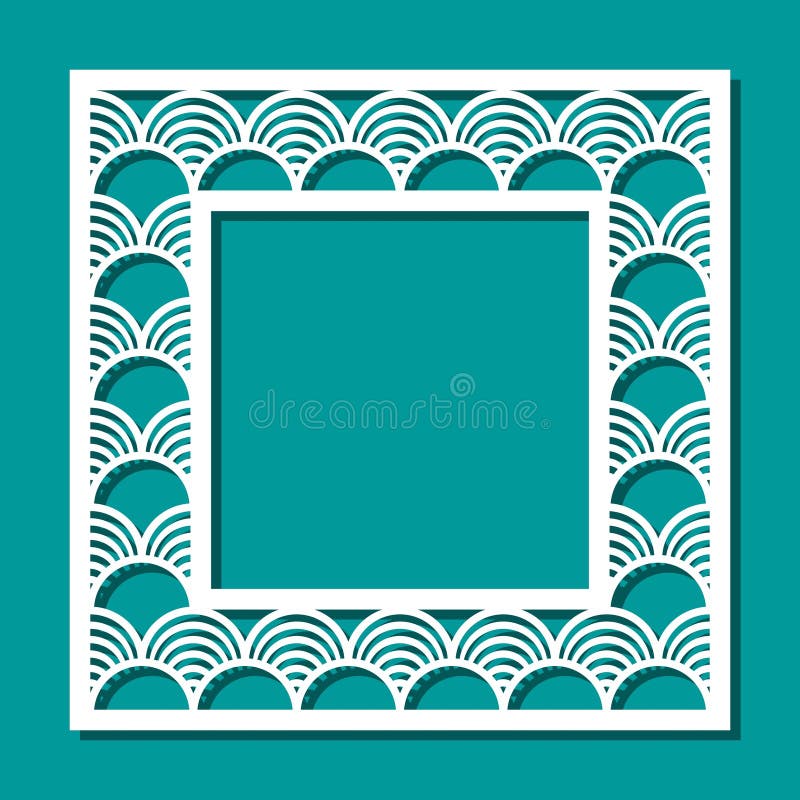 Openwork Square Frame with Wavy Abstract Pattern. Stock Vector ...