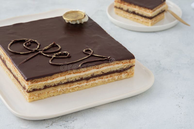 Opera Cake is a Type of Almond Sponge Cake with a Coffee and Chocolate ...