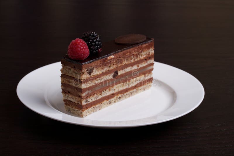 Opera Chocolate Cake stock photo. Image of indulgent - 20465392