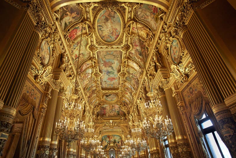 Opera Garnier Stairway, Interior in Paris Editorial Stock Photo - Image ...