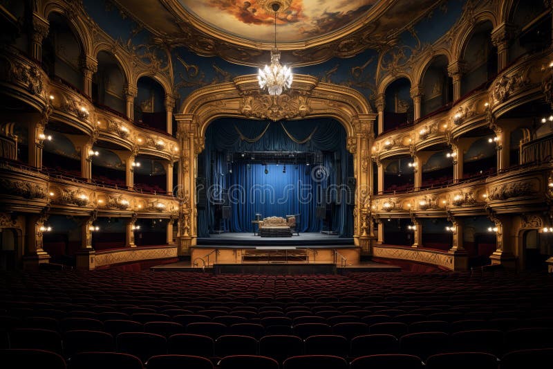 An Opera Theatre Hall in Silence, Wallpaper Background Stock Photo ...