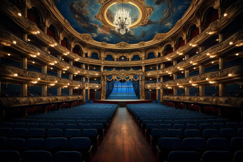 An Opera Hall in Silence, Its Balconies Empty and Undisturbed ...