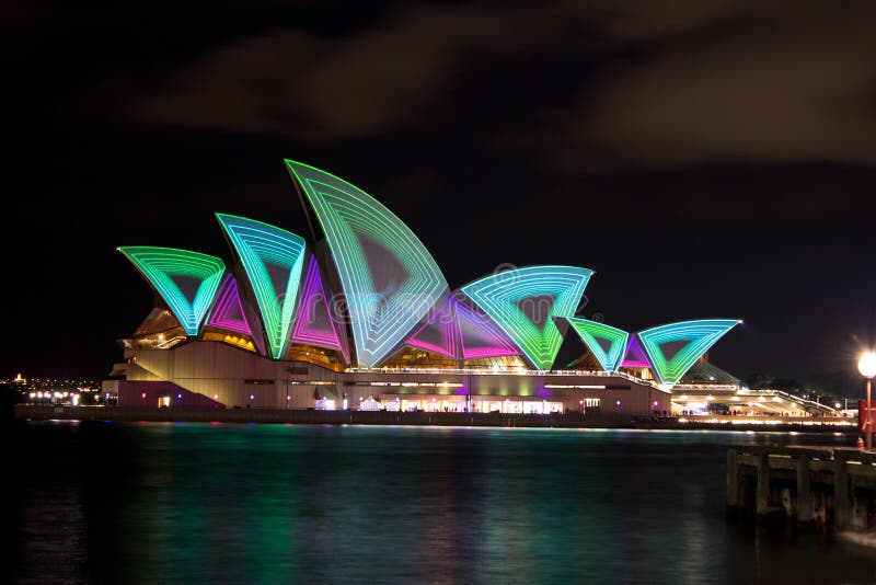 Sydney Opera House, Australia, Blue Lights Editorial Photography ...
