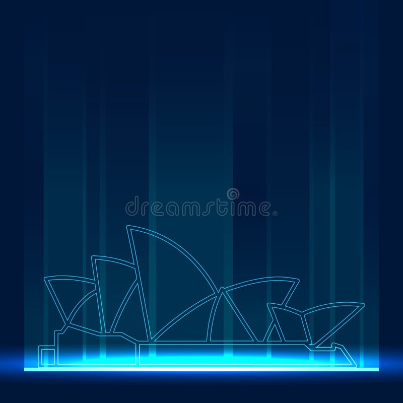 Opera House Australia Icon in Glowing Version Editorial Image ...
