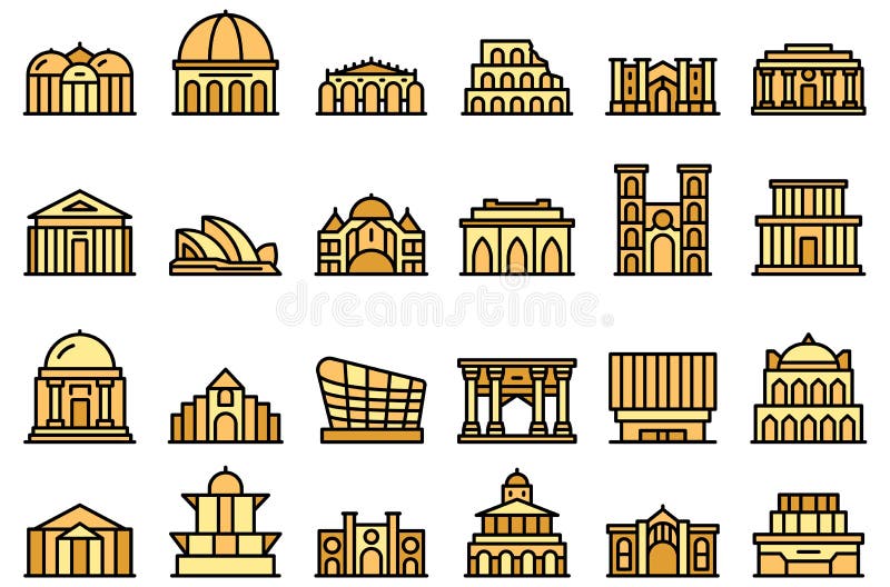 Opera House Icons Set Vector Flat Editorial Stock Image - Illustration ...
