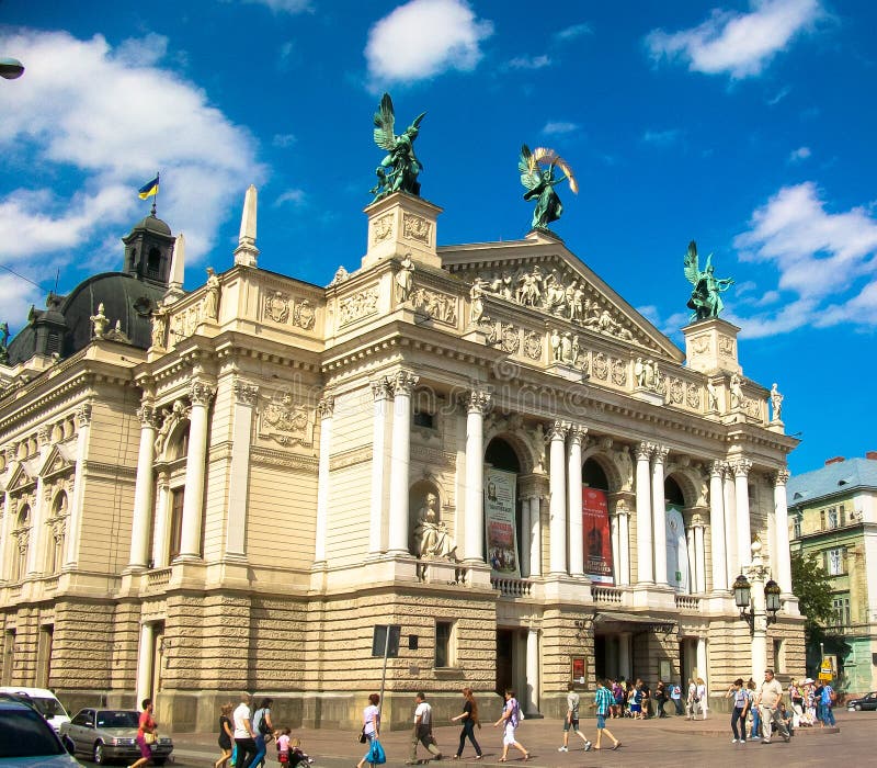 Lviv Opera House Architecture Stock Photo - Image of color, classical ...