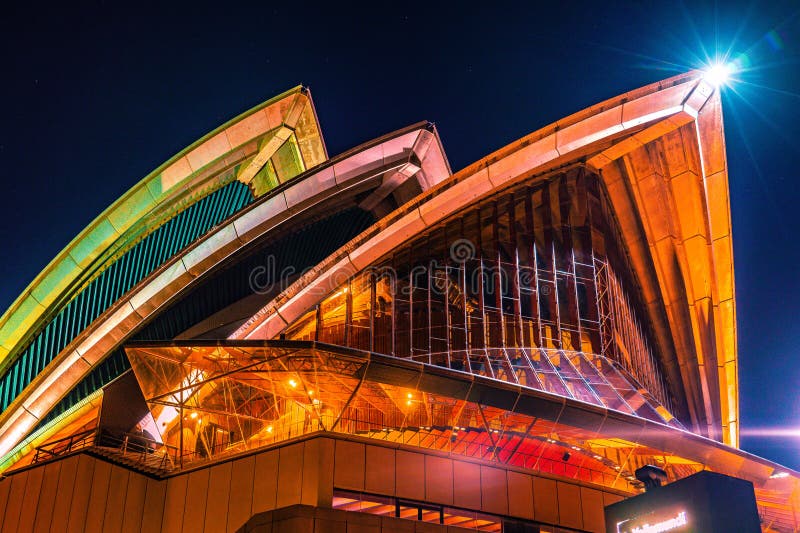 Opera House (Sydney) Night View Editorial Stock Image - Image of design ...