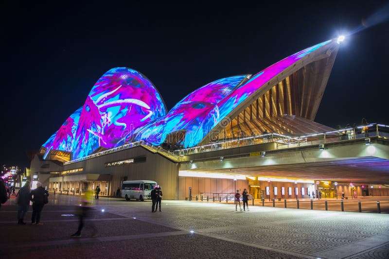 Opera House on Vivid Sydney 2017. Editorial Photo - Image of rock ...