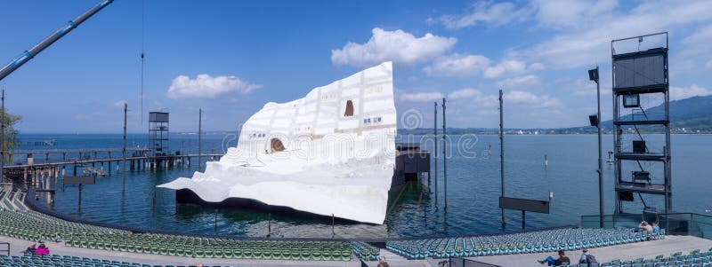 Opera House on the Water in Bregenz, Austria. Lake of Constance ...